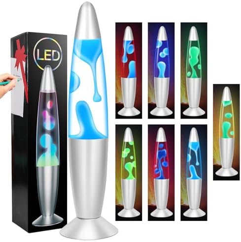 FBSPORT Lava Lamp, Lava Lamps, 7 Colour Changing Lamp, LED Night Light ...