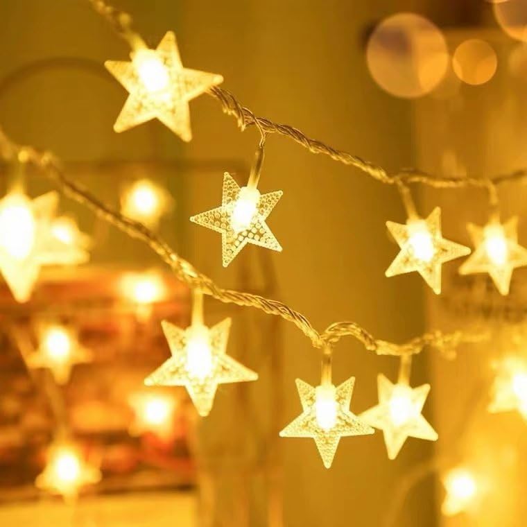 Augshy Star Lights Star String Lights, 20Ft 40 LED Star Fairy Lights ...