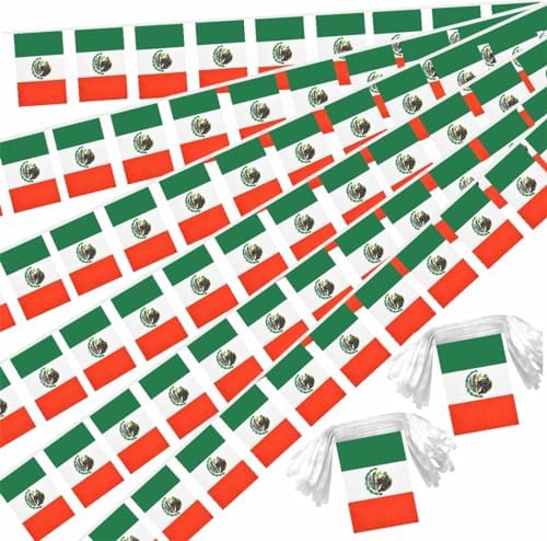 Amazon.com : Fisottey 2 Pack Mexico Flags Pennant Banner Mexican Small ...