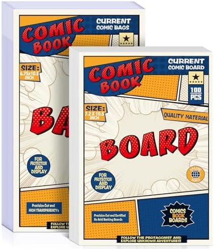 Amazon.com : Leffis 200 Count Comic Book Current Size Bags and Boards ...