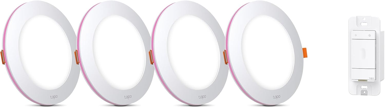Tapo Smart 4-Inch Recessed Downlight Kit (4-Pack) - 850 lm, 16M Colors ...