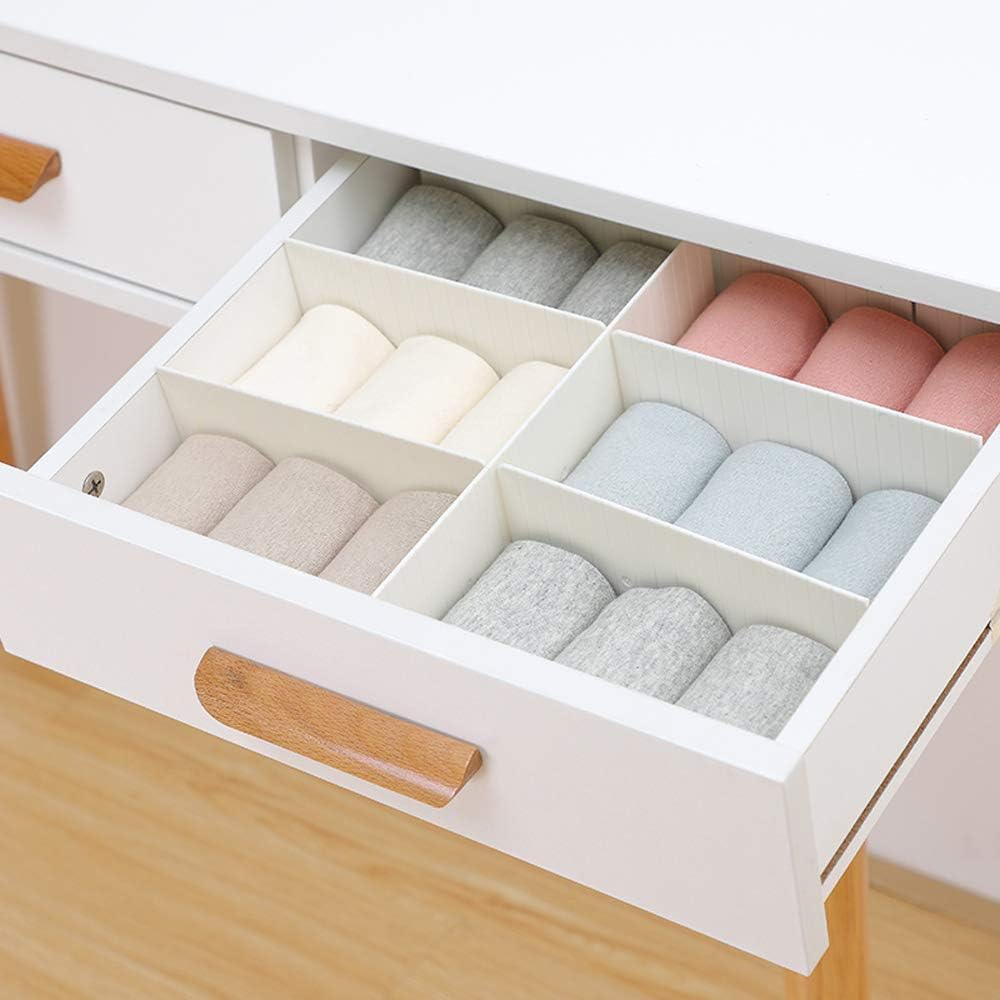 Amazon.com: Poeland Drawer Divider Organizer DIY Plastic Grid Drawer ...