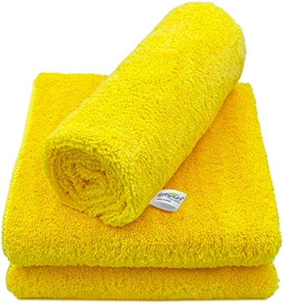 SOFTSPUN 600 GSM, Microfiber Double Layered Cloth 40x40 Cms 3 Piece ...