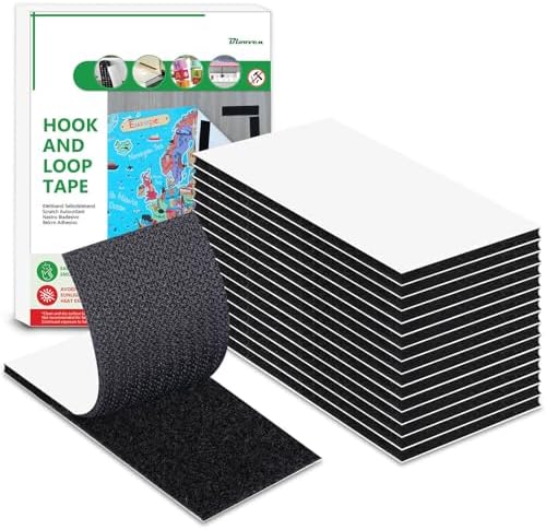 Blooven 15 Pack 2x4 Inch Hook and Loop Strips Tape, Double Sided Adhesive Sticky Hook and Loop ...