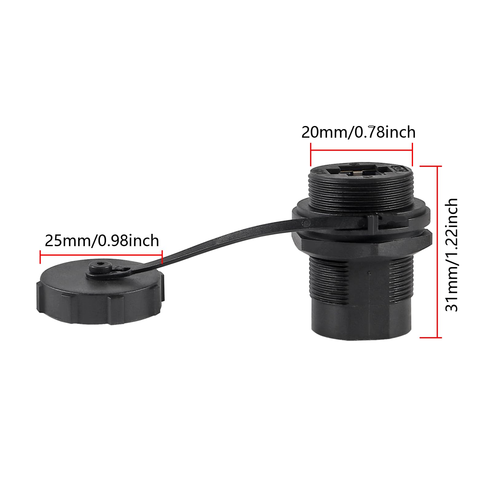 Snapklik.com : DORHEA 10Pcs RJ45 Connector CAT6 8P8C Panel Mount ...