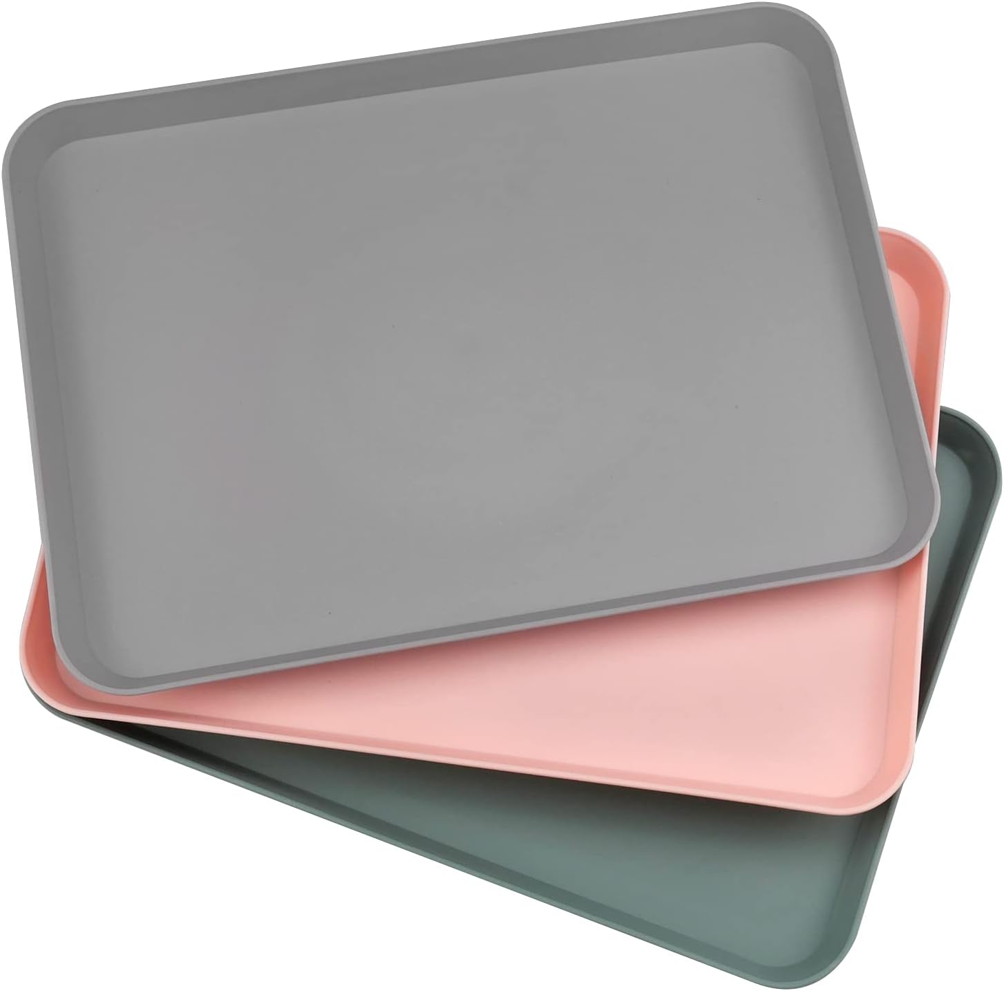 3 Pièces Plateau Plastique Rectangulaire 3 Couleur Plateau de Service ...