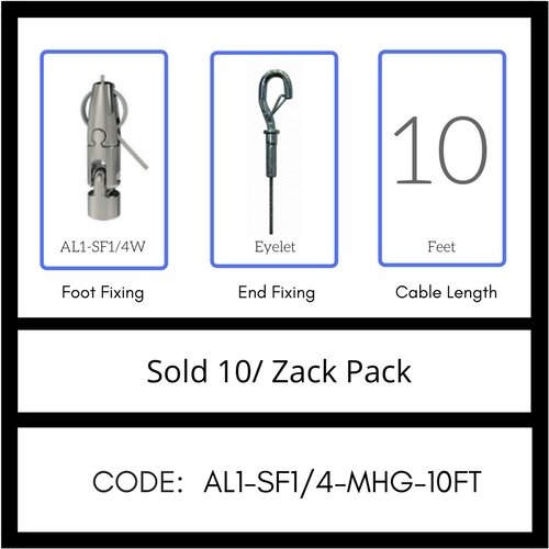 Gripple Angel Swivel with a Mini Hook Fixing *10FT Cable Length (AL1 ...