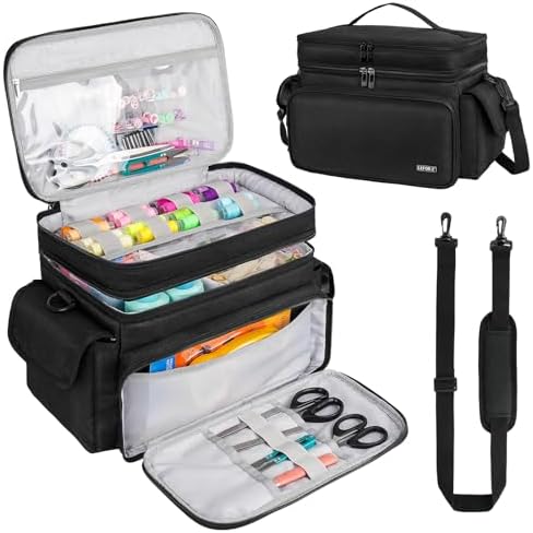 Amazon.com: LEFOR·Z Large Sewing Supplies Organizer,Double-Layer Sewing ...