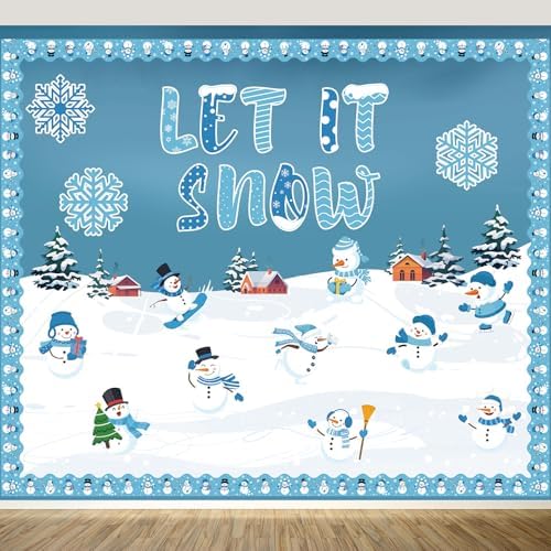 Amazon.com : Faccito 70 Pcs Winter Bulletin Board Decorations Set Let ...