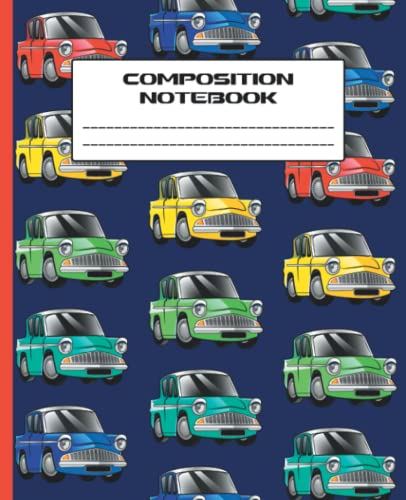 『Composition Notebook: Car Pattern For Boys. Wide Ruled. Perfect For ...