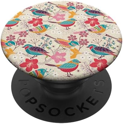 Amazon.com: Colorful Birds and Flowers Pop Socket: PopSocket Floral ...