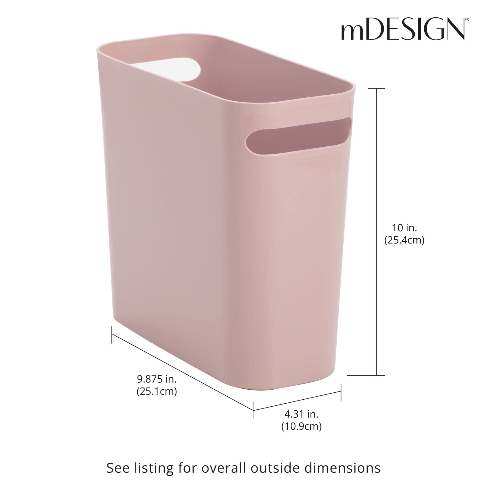 Snapklik.com : mDesign Plastic Small Trash Can, 1.5 Gallon/5.7-Liter ...