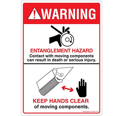 Safety Sign Store, WARNING: Entanglement Hazard (set of 5) (DS441-A6V ...