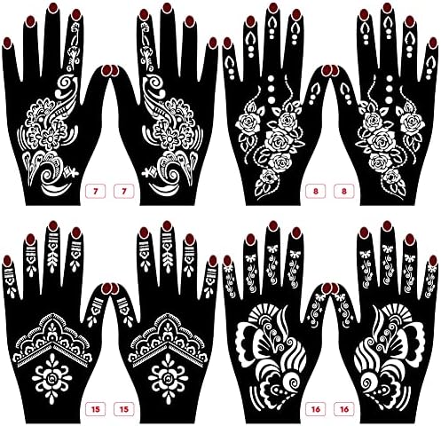 Ivana's Set of 20 Pcs Combo Pack, Reusable Mehandi Design Sticker ...