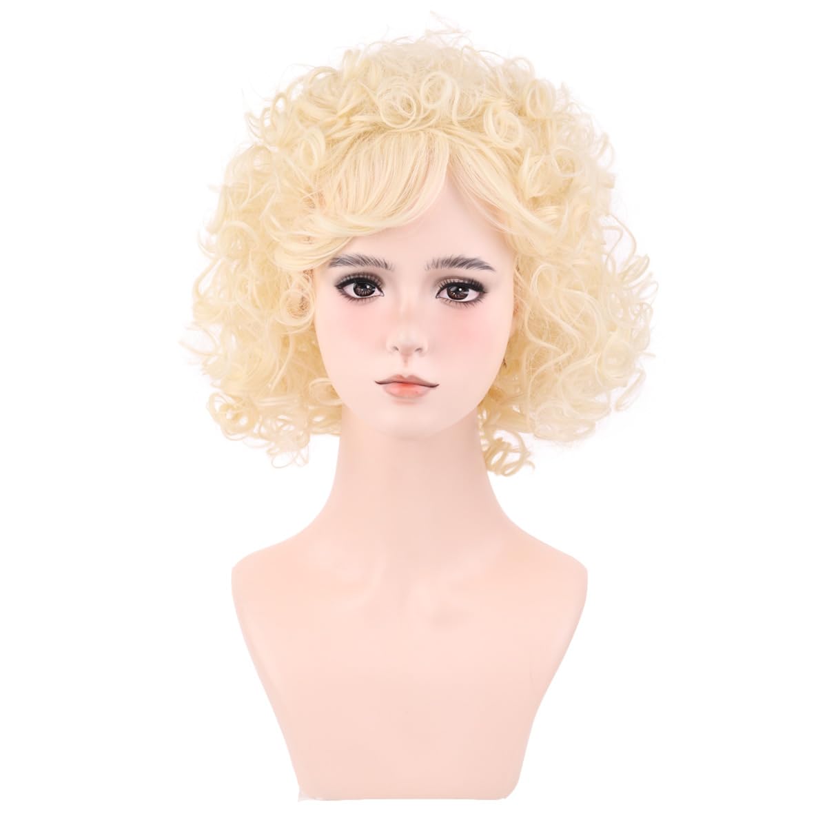 Amazon.com : MAGQOO Singer Wig Long Blonde Curly Wave Wig Blonde 70s ...