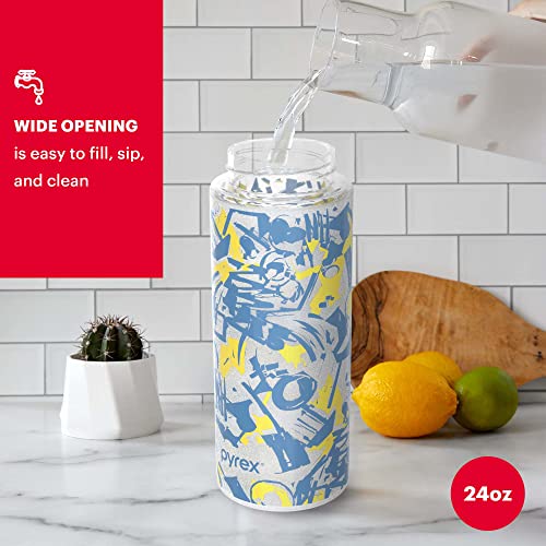 Snapklik.com : Pyrex 24-Oz Color Changing Glass Water Bottle