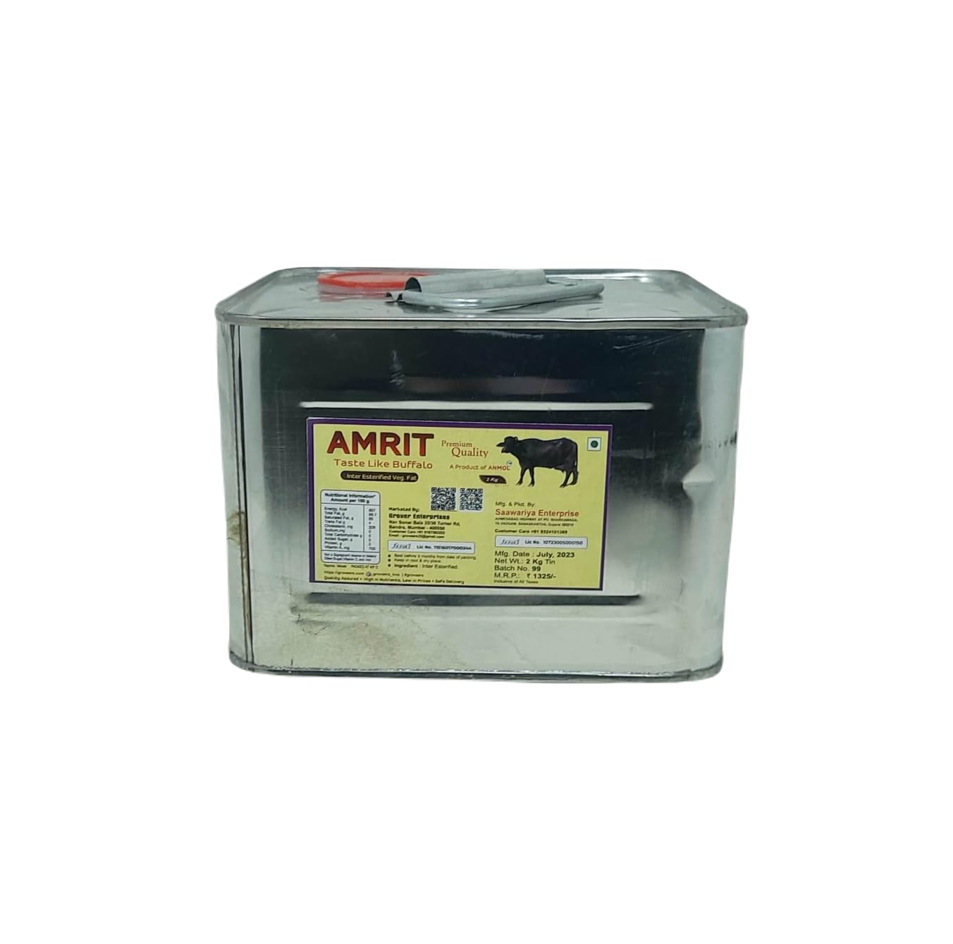 ANMOL BUFFALO GHEE 2 KG TIN | Taste of Ghee (Pack of 5) : Amazon.in ...
