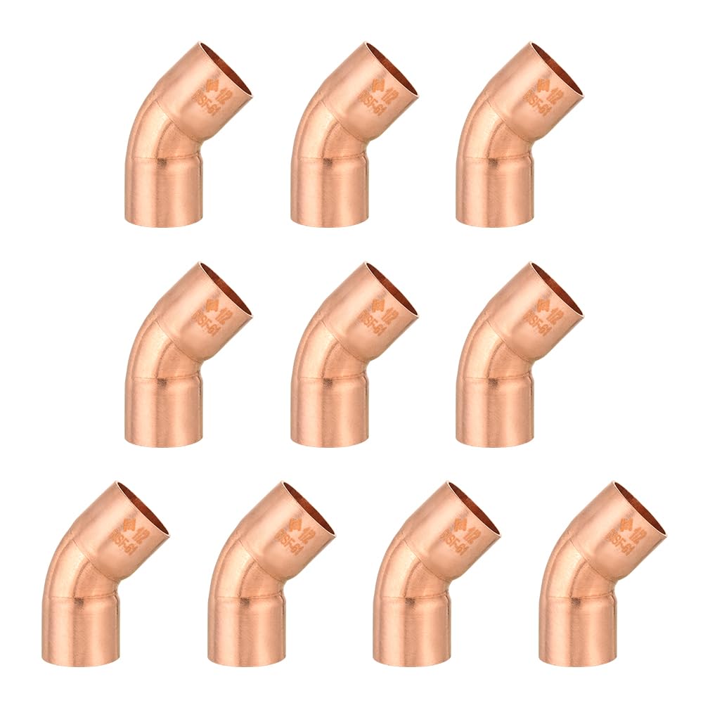 Snapklik.com : (Pack Of 10) EFIELD 1/2" C X C Copper 45 Degree Elbow ...