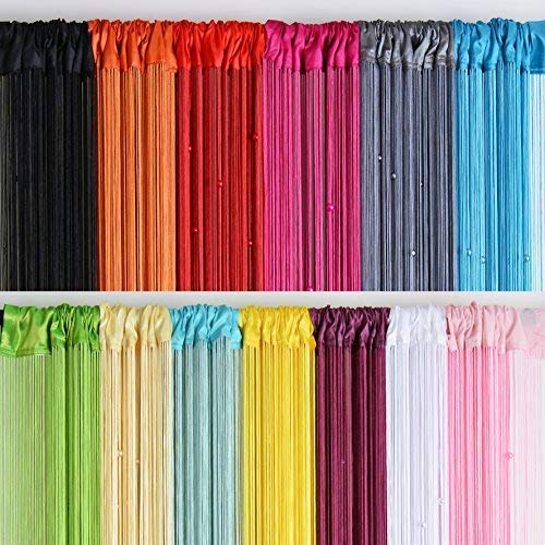 HSYLYM String Curtains Beaded Door Curtain Spaghetti Dense Bead ...
