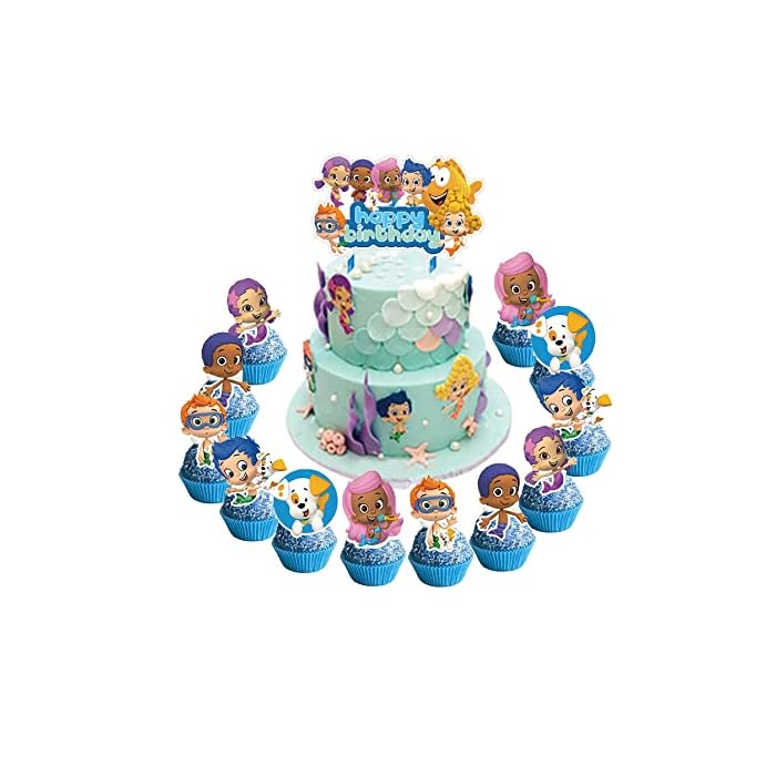 Buy 24Pcs Bubble Guppies Cake Topper,Cupcake Topper,Kid's Cake Topper ...