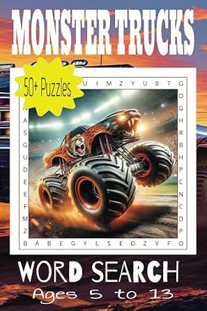 Monster Trucks Word Search Puzzle Book: Designed to engage young minds ...
