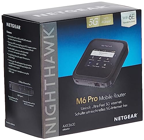 NETGEAR Nighthawk M6 Pro Router 5G WiFi 6E (MR6450), Modem, Portable ...