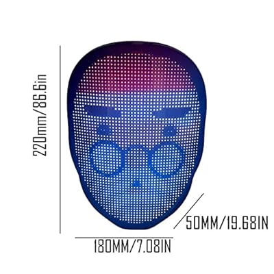 LED Glowing Mask RGB Full Color Party 45 Preset Patterns Costume APP Makeup Face Changing ...