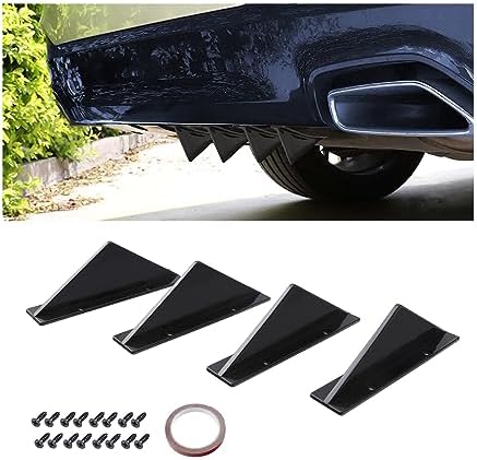JNNJ 4 x Rear Bumper Spoiler Diffuser, Rear Bumper Spoiler with Screw ...