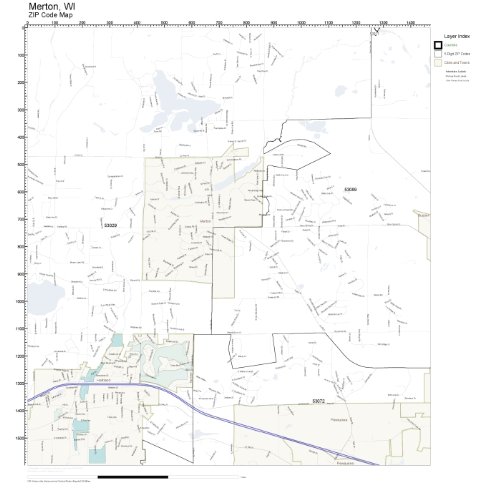 ZIP Code Wall Map of Merton, WI ZIP Code Map Laminated: Amazon.com ...