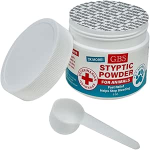 G.B.S 5 oz Styptic Powder for Animals Dogs with Sealed Top + Scoop ...