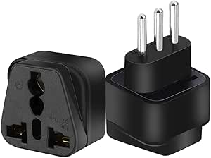 Amazon.com: Strhowill (2pack)Italy Standard 3 pin Cylindrical Plugs to ...