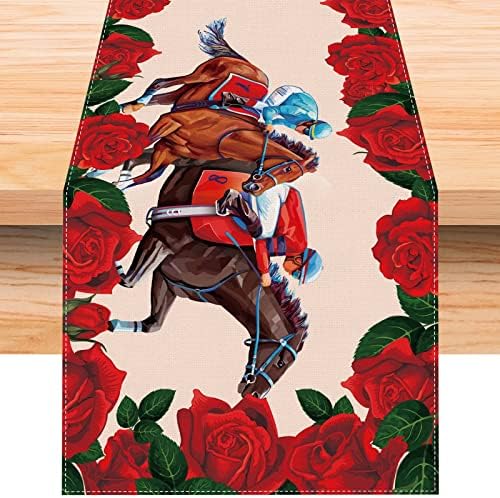 Amazon.com: Linen Kentucky Derby Horse Racing Table Runner 90 Inches ...