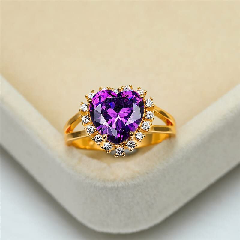 Anillos De Compromiso De Oro Morado Argollas Matrimonio Oro 18k Y