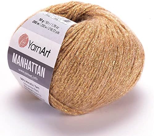 Amazon.com: YARNART Manhattan - Glittery Knitting Yarn, Sparkle Yarn ...