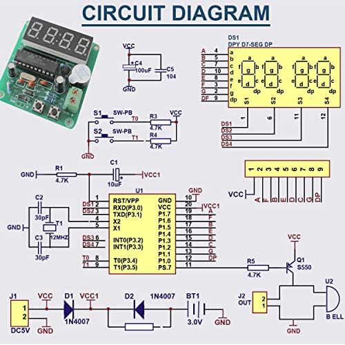 Snapklik.com : 4 Bits Digital Electronic Clock DIY Kits MCU Digital ...
