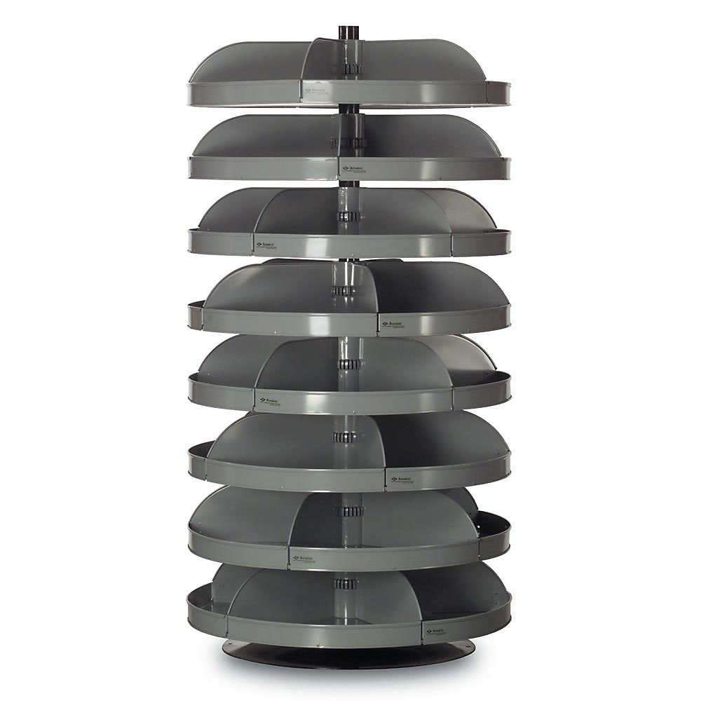 Durham 34" Dia. Rotabin Revolving Shelves - 42"H - (5) 12"Dx6"H ...