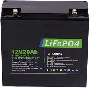 Amazon.com: HJGHY 12V Lithium Battery 20Ah Rechargeable LiFePO4 Lithium ...