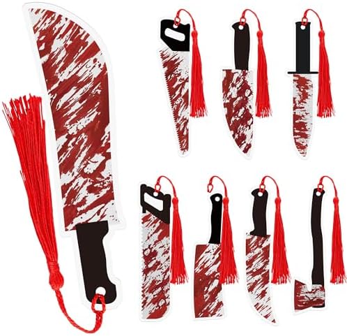 Amazon.com : Celavoy Halloween Horror Bookmarks Gifts - 8 Pcs Blood ...