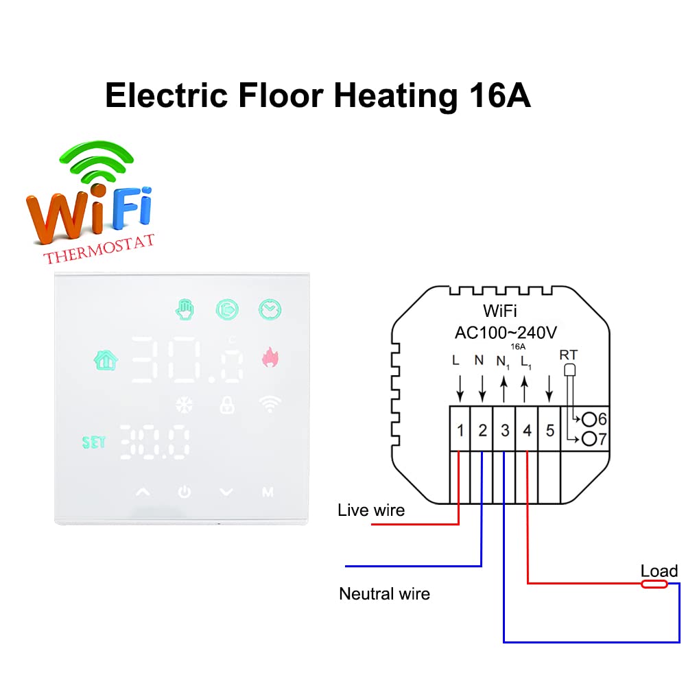 Snapklik.com : MincoHome 16A Smart Thermostat Touch Screen WiFi Enabled Programmable Temperature ...