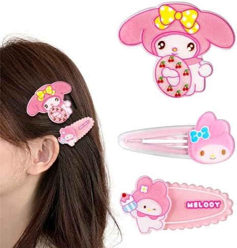 Amazon.com : Cute Cartoon Hairpin 3 Pcs Kawaii Hair Clips for Girl ...