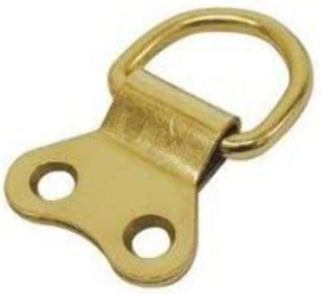PICTURE FRAME HANGING D RING DOUBLE EB BRASS PLATED WITH SCREWS ( pack ...