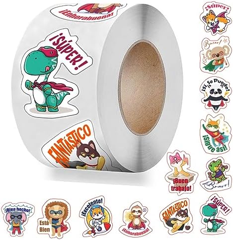 Amazon.com: Estune 540 Pcs Spanish Confetti Stickers for Kids Teachers ...