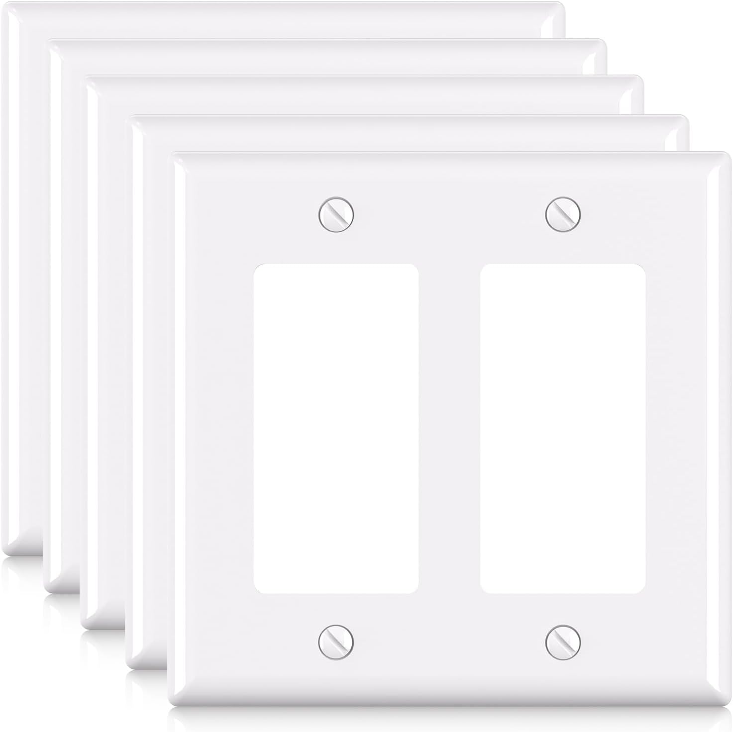 ELEGRP 2-Gang Decorative Wall Plates, Standard Size 4.53" H x 4.57" L ...