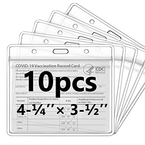 4¼ X 3½‘’ CDC Vaccine Card Protector 10PCS Vaccination Card Sleeve ...