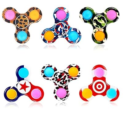 Buy GOHEYI Pop Fidget Spinner Toys 6 Pack, Tie Dyed Fidget Pop Spinner ...