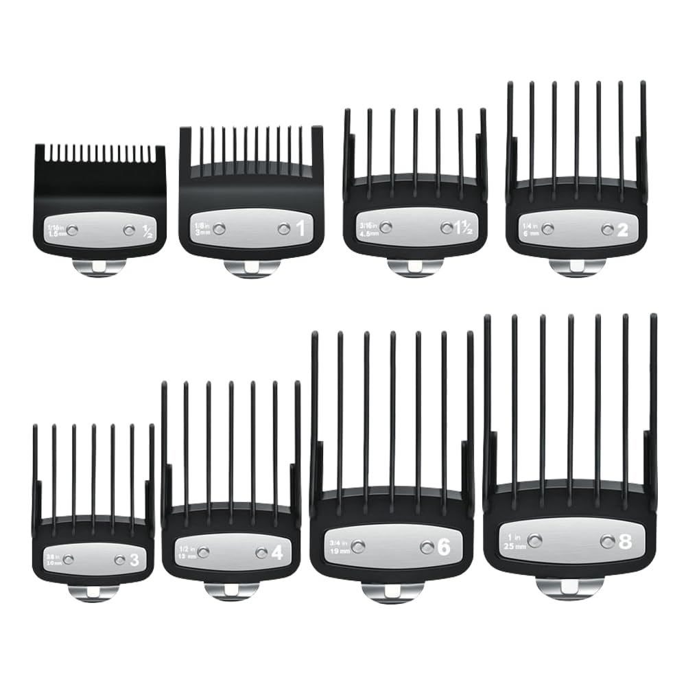 8 Pcs Hair Clipper Guards Combs Professional Hair Clippers Limit Comb ...