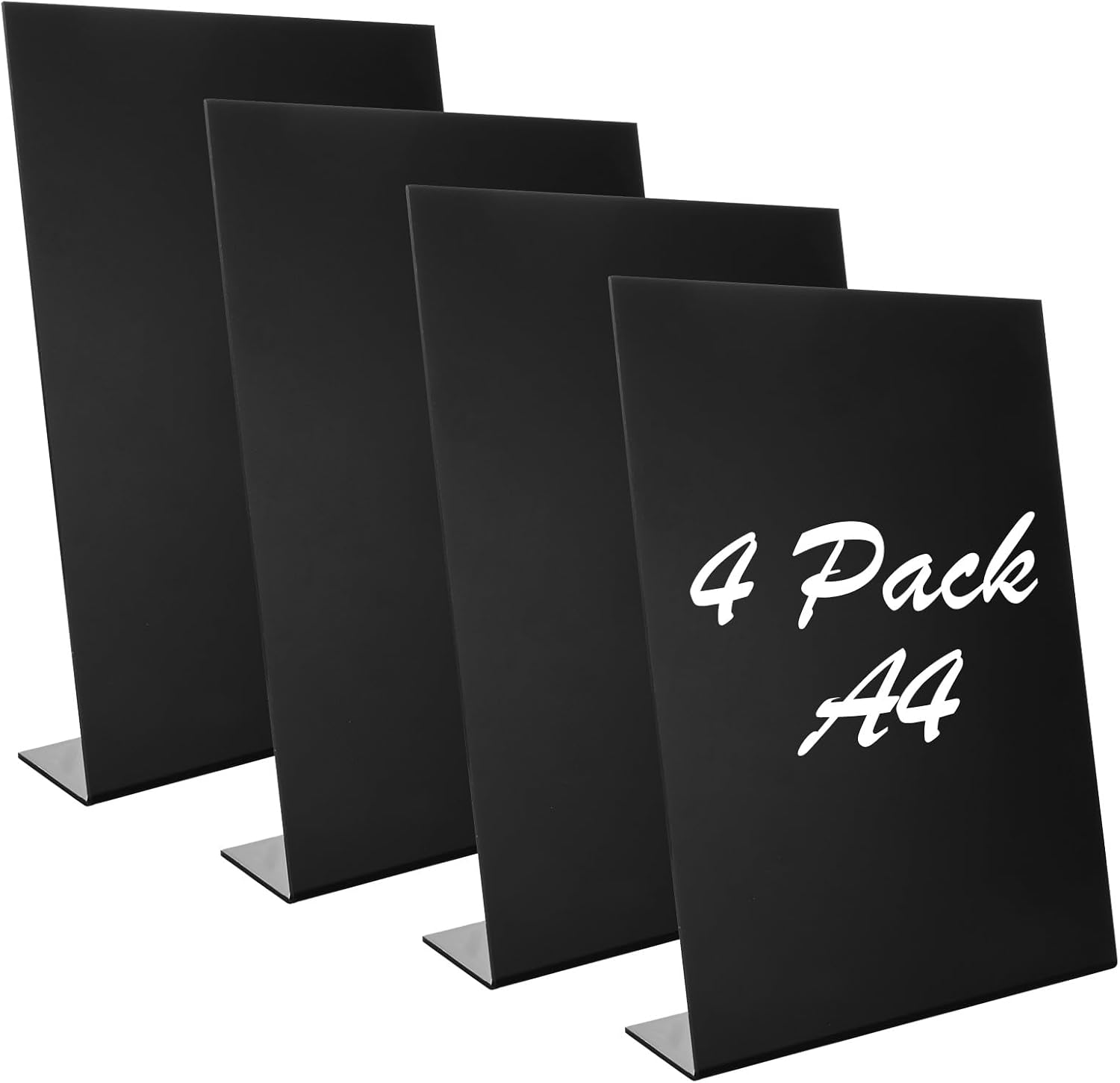 CYEER A4 Chalk Board Set of 4, Desktop Chalkboard L-Standard Black ...