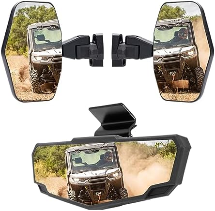 Amazon.com: Rear View Mirror and Side Mirrors Kit for 2016-2024 Can-Am ...