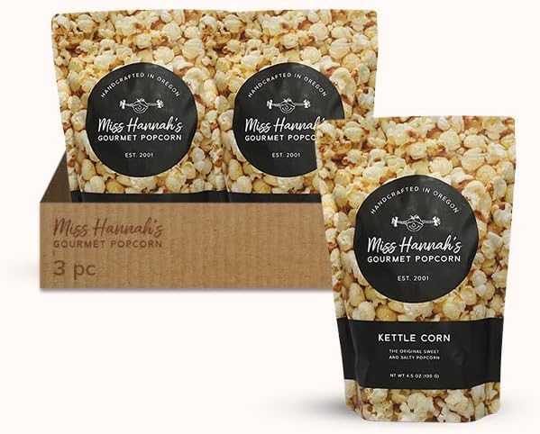Amazon.com: Miss Hannah's Gourmet Kettle Corn - Classic Sweet & Salty ...