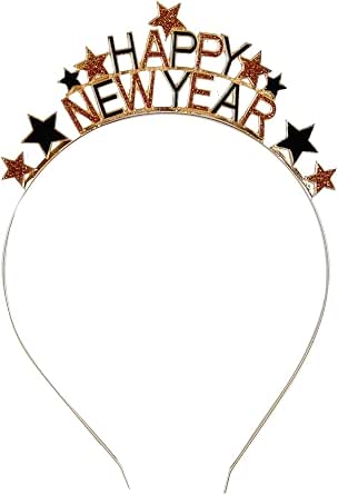 Amazon.com: BinaryABC Happy New Year Headband Tiara Glitter Star ...